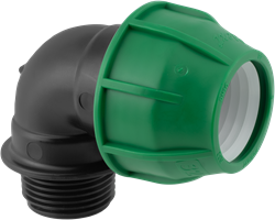 Agri PE Knie knel x buitendraad - 16 mm x 1/2'' Teruplast