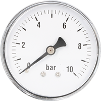 Manometer 6004 50 MM 0-2,5 Bar 1/4 BSP Achteraansluiting" Teruplast