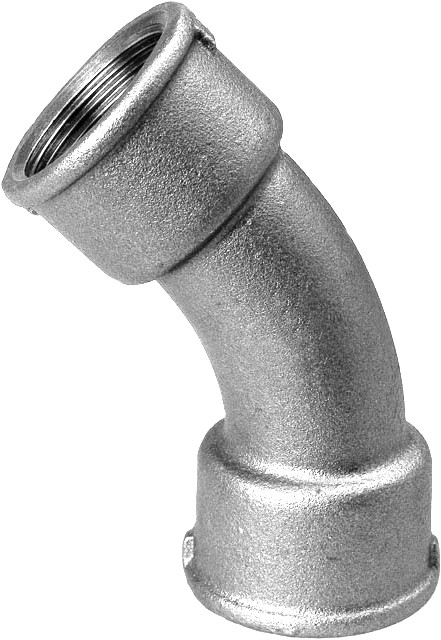 Bocht 45º binnendraad type 41 gegalvaniseerd - 3/8'' Teruplast