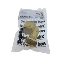 Bonfix knie messing - binnendraad x knel - 3/8 x 12 mm Teruplast