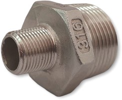 RVS Verloopnippel buitendraad - 1 x 1/2'' Teruplast