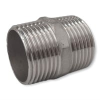 RVS dubbele nippel buitendraad - 1/4'' Teruplast