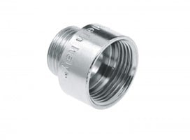 Bonfix neusstuk messing verchroomd - binnendraad x buitendraad - 1/2'' x 3/8'' Teruplast