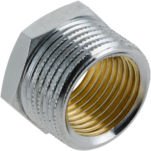 Bonfix verloopring messing gepolijst verchroomd - buitendraad x binnendraad - 3/8 x 1/2'' Teruplast